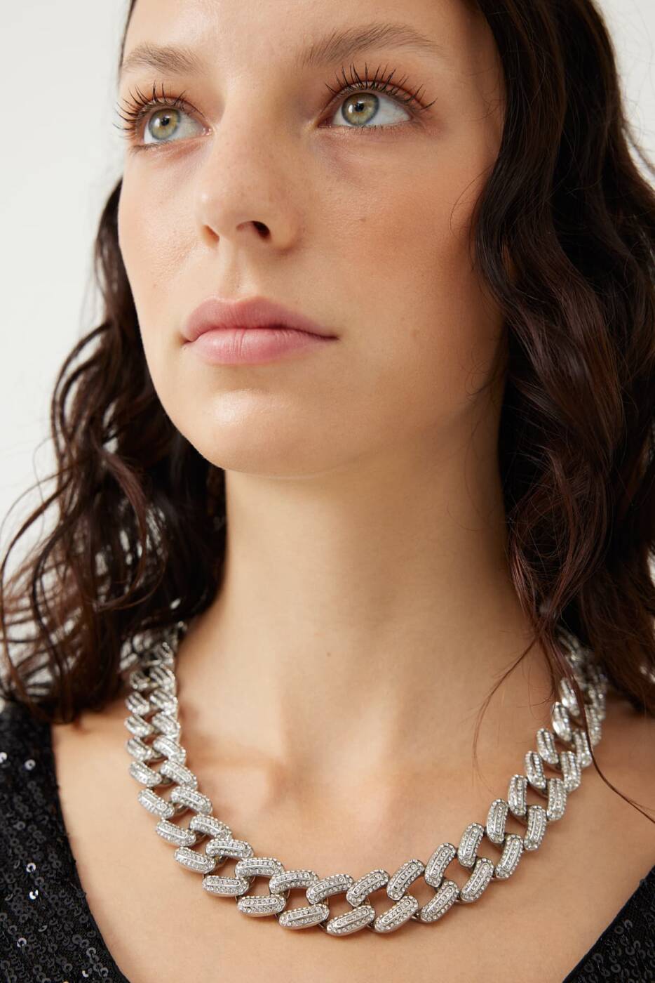 Taş Detaylı Gümüş Kolye - Roman